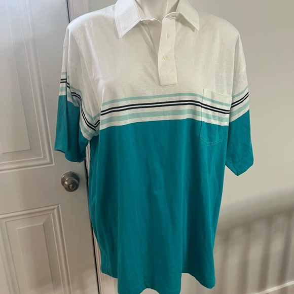 Towncraft | Shirts | Towncraft Polo Shirt Teal And Cream Twotone Design ...